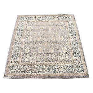 Unique Loom Salzburg Collection Classic Traditional Design Oriental Inspired with Intricate Border Area Rug, 4' Square, Light Brown/Gray