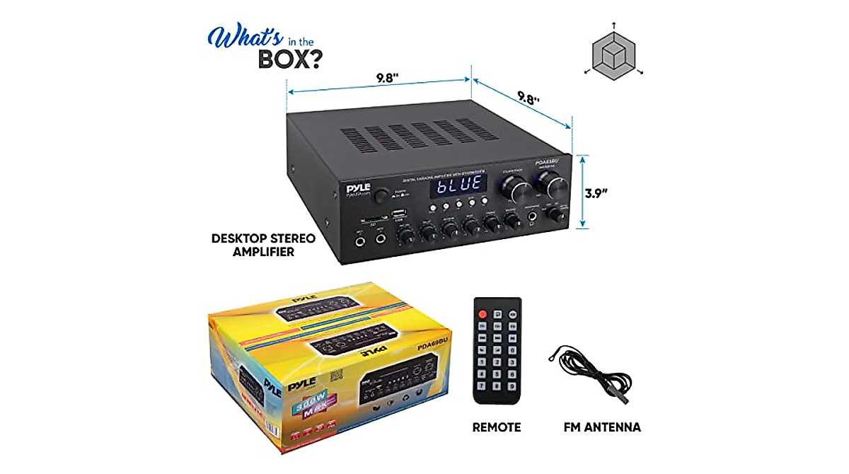 Pyle 300W Bluetooth Home Audio Amplifier Receiver
