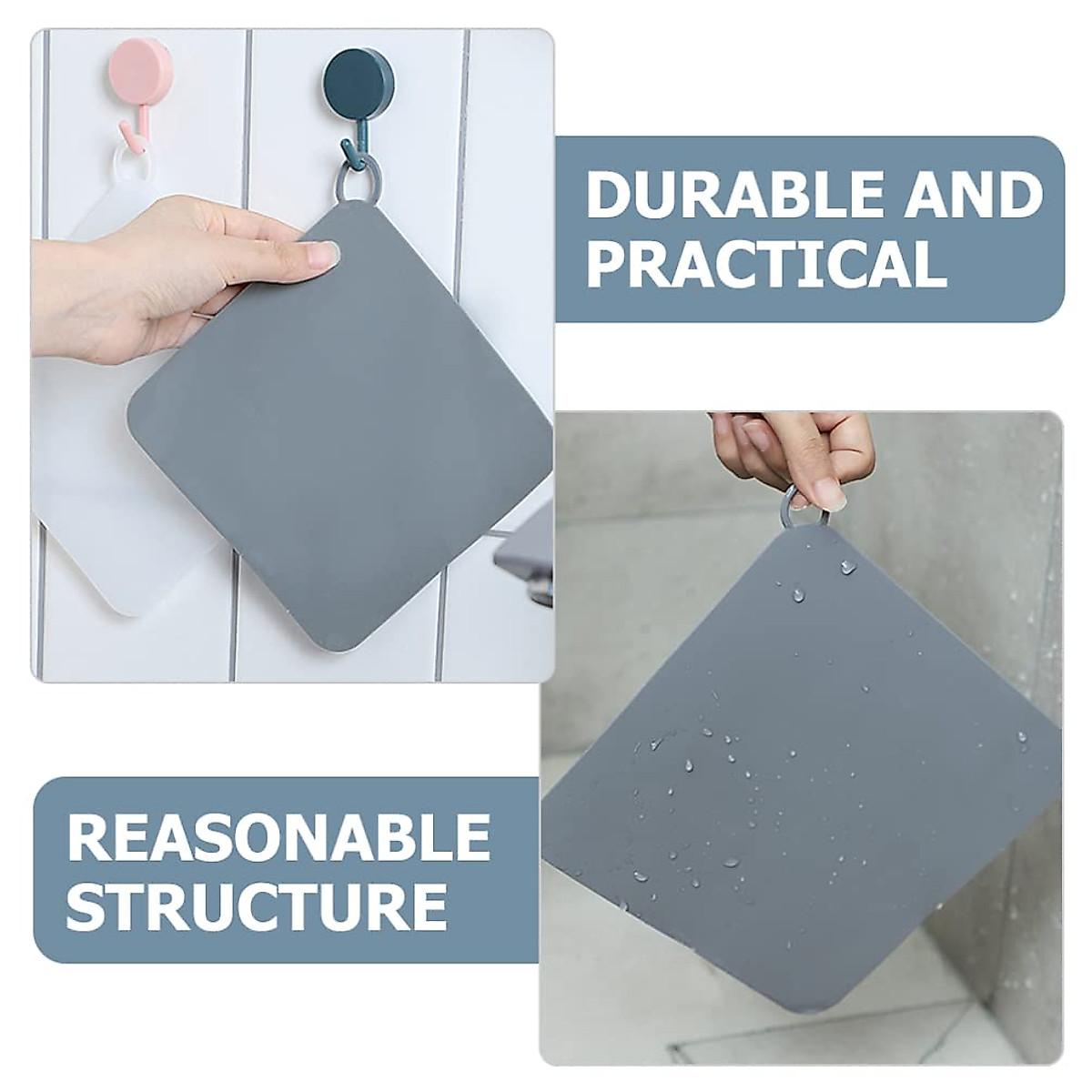 BESPORTBLE Bathtub Drain Plug 2pcs Tub Stoppers Silicone Floor Drain Anti- Odor Mat Square Drain Plugs Sewer Cover Bathtub Hair Stopper for Kitchen Bathroom Toilet 12cm Grey Tub Drain Stopper