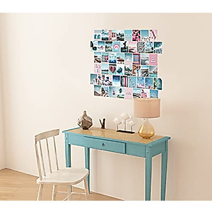 Artivo Blue Wall Collage Kit Aesthetic Pictures, 50 Set 4x6 inch, Pink VSCO Bedroom Decor for Teen Girls, Summer Beach Wall Art Print, Dorm Photo Collection, Small Posters for Room