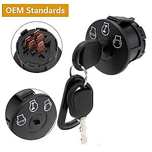 925-04228 Ignition Switch 3 Position with Key Replacement for Craftsman, Troy-Bilt, MTD, Cub Cadet, Husqvarna, JD, AYP, Bad Boy Delta, 725-04228 Lawn Mower Starter Switch