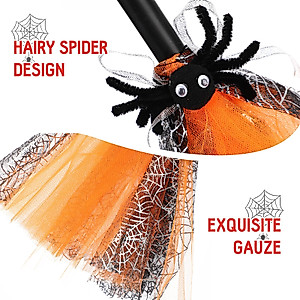 Abaodam Halloween Witch Broom Plastic Witch Broomstick Props Net Wizard Flying Broom Props for Halloween Costume Cosplay