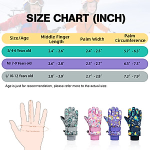 Winter Gloves for Kids Waterproof Boys Girls Snow Ski Gloves Toddler Snowboarding Gloves Windproof Pink S