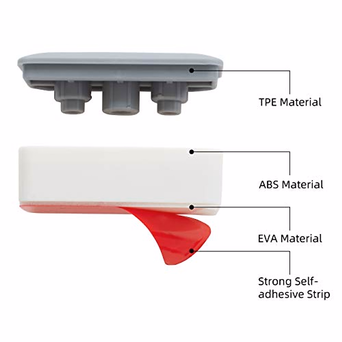 YiePhiot 4 piece Toilet Seat Bumper with Strong Adhesive, Gray Bottom Universal Replacement Seat Bumper Kit for Home, Hotels, Hospitals, School