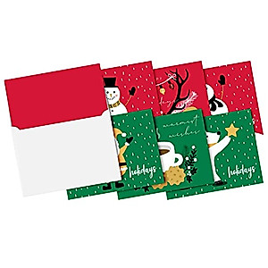 2024 Holiday Christmas Greeting Cards Set - 25 Red and 25 Green Blank Stationary Cards with 50 White Envelopes - 5" x 7" Cards, A7 Envelopes - Great for Greetings, Invitations, Thank You Cards, etc.