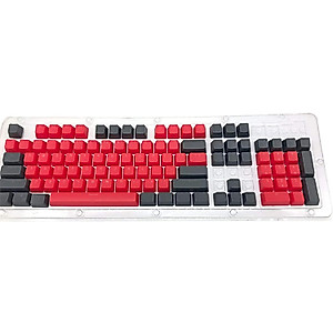 Meideli 104Pcs Gaming Keyboard Caps, Universal Keycaps for Mechanical Keyboard, ABS Backlight Wear-Resistant Key Caps Replacement Keyboard Accessories Black Red