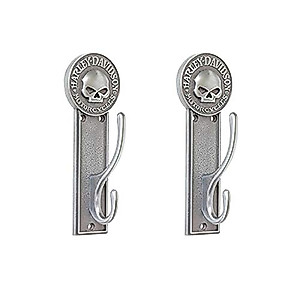 Harley-Davidson HDL-10132 Antique Pewter Skull Design Metal Coat Hooks - Quantity 2