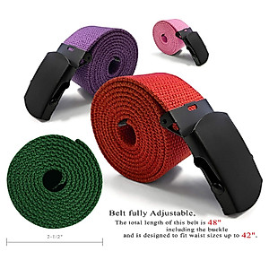 Military Belt Canvas Belt Web Belt Non Leather Belt Black Buckle/Tip One Size fits all, 1-1/2" Wide (Black)