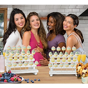 Anwelynd Pack 2 Cake Pop Stand Holder for Display, 44 Hole Solid Wood Lollipop Stand Holder for Weddings Baby Showers Birthday Parties Anniversaries Cake Pop Holder Cake Pop Stand