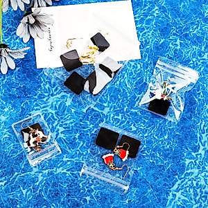 Haiabei 120 Pcs Clear Plastic Self Locking Jewelry Bags Sets Jewelry Anti-Tarnish Paper Tab Strips Self Seal Small Zipper Bag Jewelry Storage Baggies for Jewelry,Gift Card,Candy
