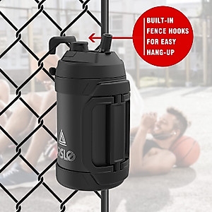 Arslo Sports Water Jug - Gallon Water Bottle - Large Insulated Stainless Steel Bottle for Gym, Workouts, Basketball, Football, Soccer - Keep Water Cold for Up To 24 Hours - 108Oz (Black)