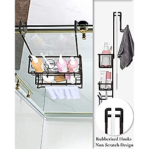 TreeLen Shower Caddy over the Door Rustproof Hanging Shower Organizer with 12 Hooks Shampoo Towel Holder for Bathroom Storage Shelf Rack -Bronze …