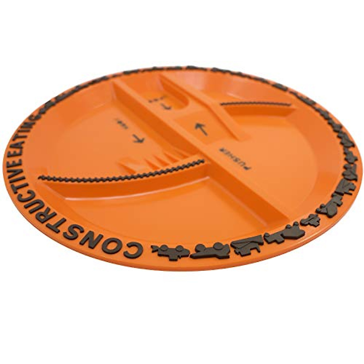 Constructive Eating Made in USA Construction Plate for Toddlers, Infants, Babies and Kids - Made With Materials Tested for Safety