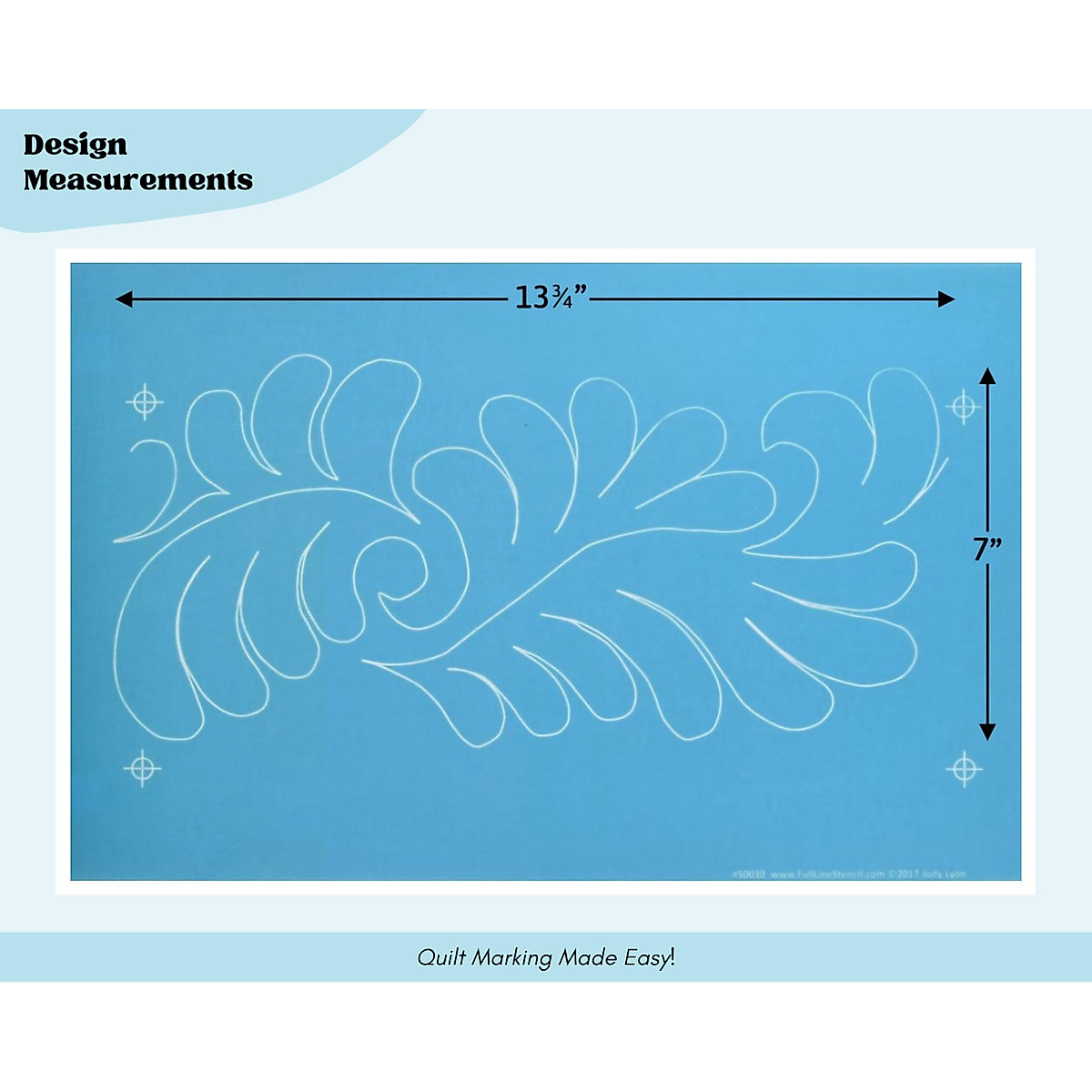 Full Line Stencil - Flurry of Feathers - Edge to Edge Stencil, Continuous Line Template for Free Motion Quilting, Domestic Machine Quilting, Hand Quilting, Long-Arm Quilting (50030)