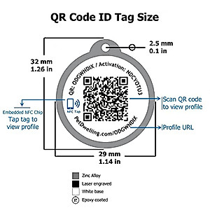 Pet Dwelling Premium NFC-QR Code Pet ID Tags - Dog Tags and Cat Tags, Connect to Online Pet Profile, Receive Instant Scanned Location Email Alert(Rose Gold Paw)
