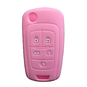 Rpkey Silicone Keyless Entry Remote Control Key Fob Cover Case protector Replacement Fit For Buick Encore LaCrosse Regal Verano（Pink）OHT01060512 5461A-01060512