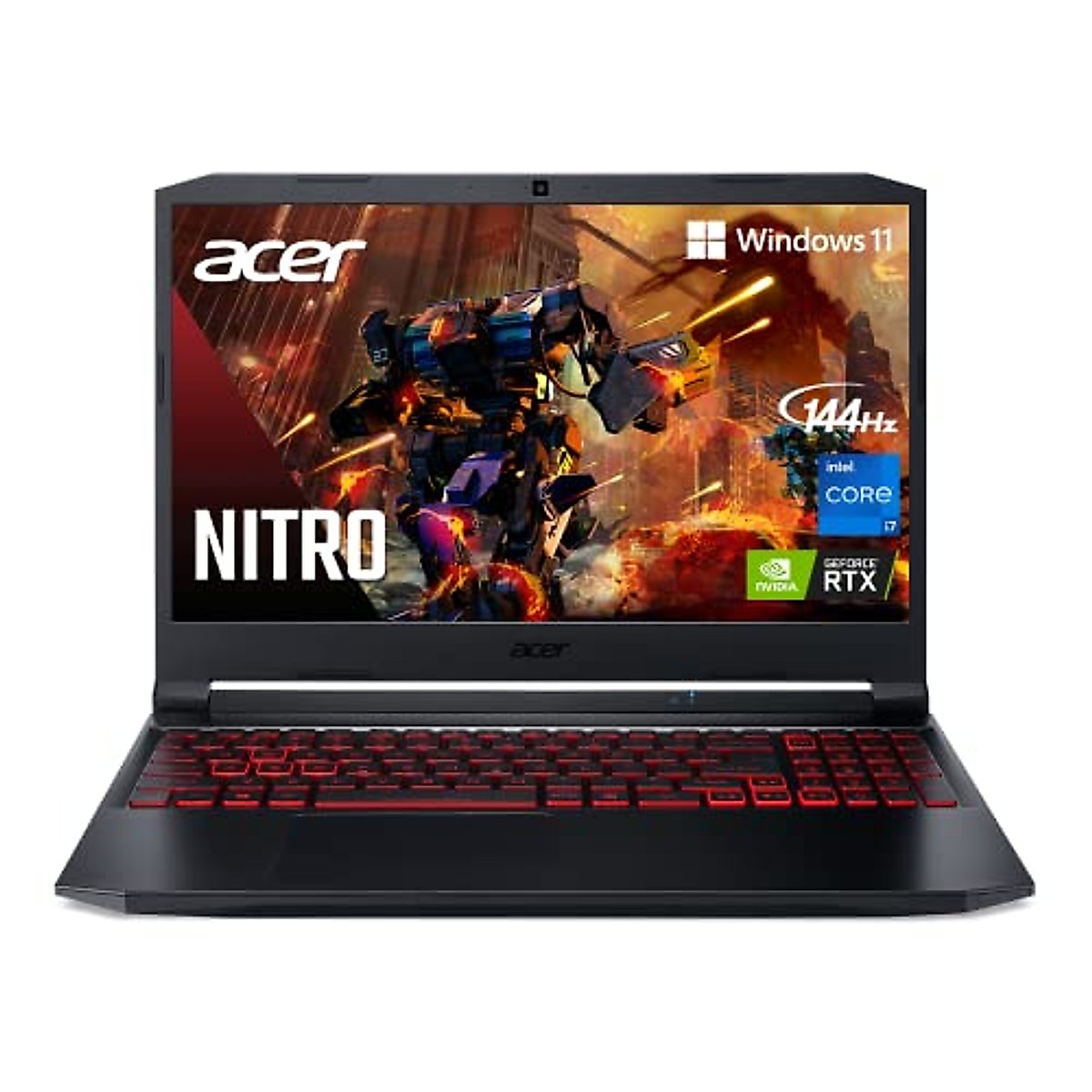 Acer Nitro 5 AN515-57 Gaming Laptop Intel Core i7-11800H NVIDIA RTX 3050 Ti 15.6" FHD 144Hz IPS Display 8GB DDR4 512GB NVMe SSD Killer Wi-Fi 6 Backlit Keyboard (Renewed)