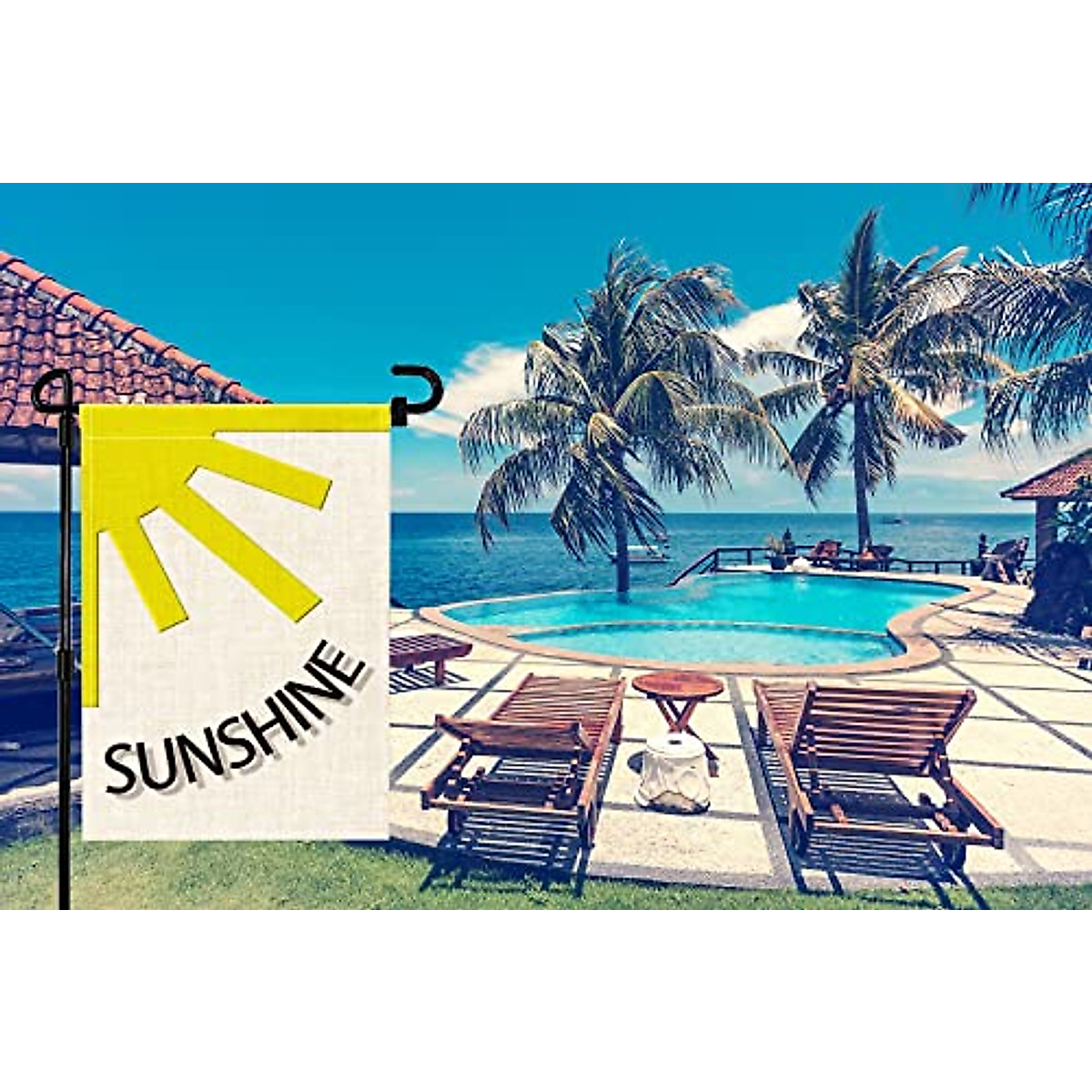 Summer Garden Flags, 18" X 12" Linen Double-sided Printing Summer Sunflowers Courtyard Decoration Flag, Small Garden Flag is Suitable for Outdoor Courtyard and Home Holiday Decoration