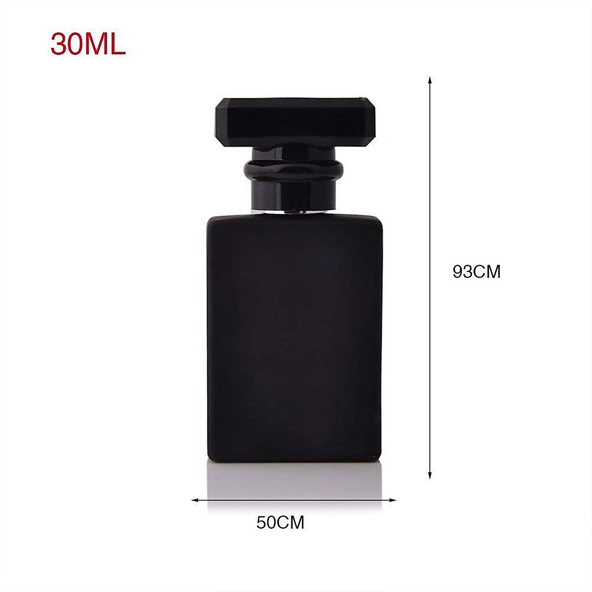 2 Pack - 30ML Flint Glass Refillable Perfume Bottle, Square Portable Cologne Atomizer Empty Bottle with Spray Applicator For Travel (Transparent and Black)