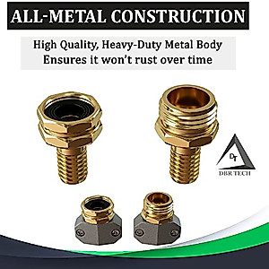 DBR Tech Garden Hose Repair Kit, Male and Female Solid Aluminum Alloy Connectors, Heavy-Duty Rust Resistant Coupler Supports High Water Pressure Systems, 1 Pack