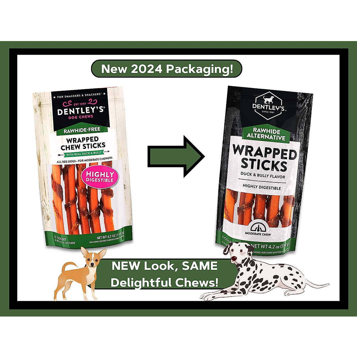 AccessiPets Dog Chews Bundles for All Sized Dogs, Rawhide Free Alternative 6 inch Duck Wrapped Bully Sticks Bundle with 1 Dog Waste Roll (Duck, 5 Count)