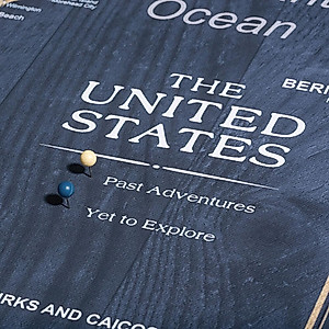 Conquest Maps Push Pin USA Map Board - with Push Pins to Mark USA Travel - Handmade in Ohio, USA - Design: Deep-Sea Drift (48" x 32")