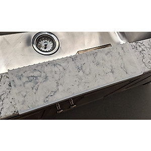 SiliSink Silicone Sink Edge Guard for Kitchen Sink - Fits 3.75”-4” Wide Stone Lip - Kitchen Sink Guard & Sink Edge Protector - Stone, Granite Countertop Edge Protector - 14”, Frosted Matte