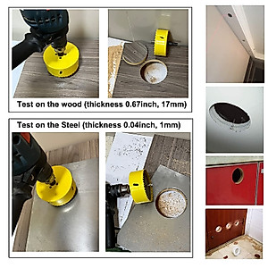 JIECHENG Bi-Metal 4 inch Hole Saw with Arbor Mandrel for Cutting Wood,Cornhole Boards,Drywall,Plasterboard,Plywood,Steel,Aluminium,Brass,Copper,Zinc,Tin,102mm