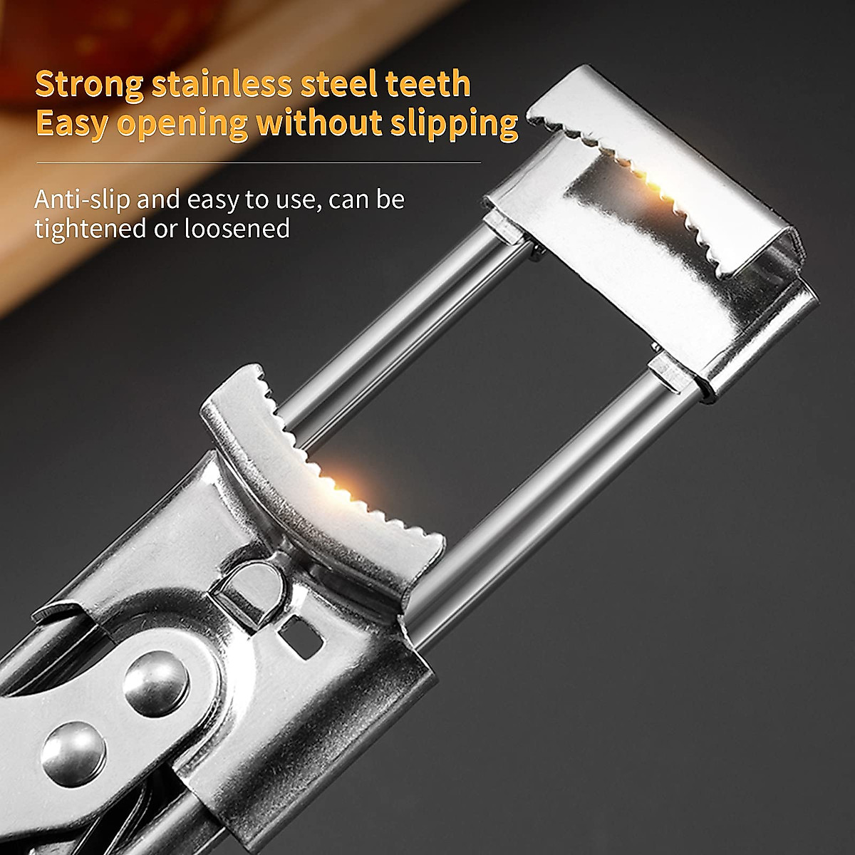 McGre Master Opener Adjustable &Bottle Opener,Adjustable Multifunctional Side Cut Opener Manual Jar Kitchen Gadgets Stainless Steel SB-002