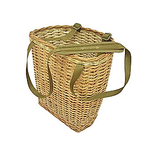 Acropolis Wicker Forage Basket - Basket for Mushroom Picking - Mushrooms Bag - Foraging Bag with Straps for Forager - Belt Forage Basket Pouch for Hiking, Camping, Hunting, X-Large (RNG-6)