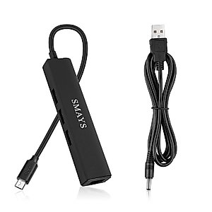 USB Ethernet Adapter Replacement for Roku Express 4K+ 2021 and TV stick Streaming Media Player - with Micro USB OTG Hub