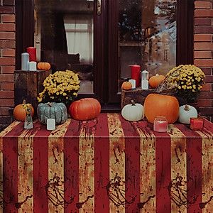 HOBBY HORSE 100 Ft x 54 Inch Creepy Carnival Tablecloth Roll with Cutter Box Terrible Halloween Bloody Circus Tent Backdrop Cut to Size Table Cover for Clown Room Wall Decorations for Halloween Circus