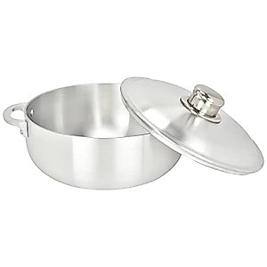 ALUMINUM CALDERO STOCK POT by Chef Pro, Durable Aluminum, Superior Cooking Performance for Even Heat Distribution, Perfect For Serving Large/Small Groups, Riveted Handles, Commercial Grade, 3.8 Quart