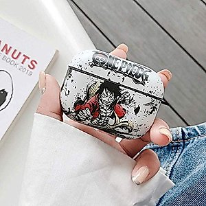 BONICI Protective Case for AirPods Pro 2 (2022), Creative Cool Anime Hero Theme Chinese Landscape Painting Style White Black Soft Silicone TPU Rubber Cover Earbud Earphone Wireless Charging Case -3