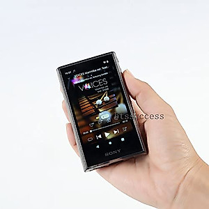 Soft Clear TPU Protective Shell Skin Case Cover for Sony Walkman NW-A300 Series NW-A306 NW-A307 (Clear Black case and Glass)