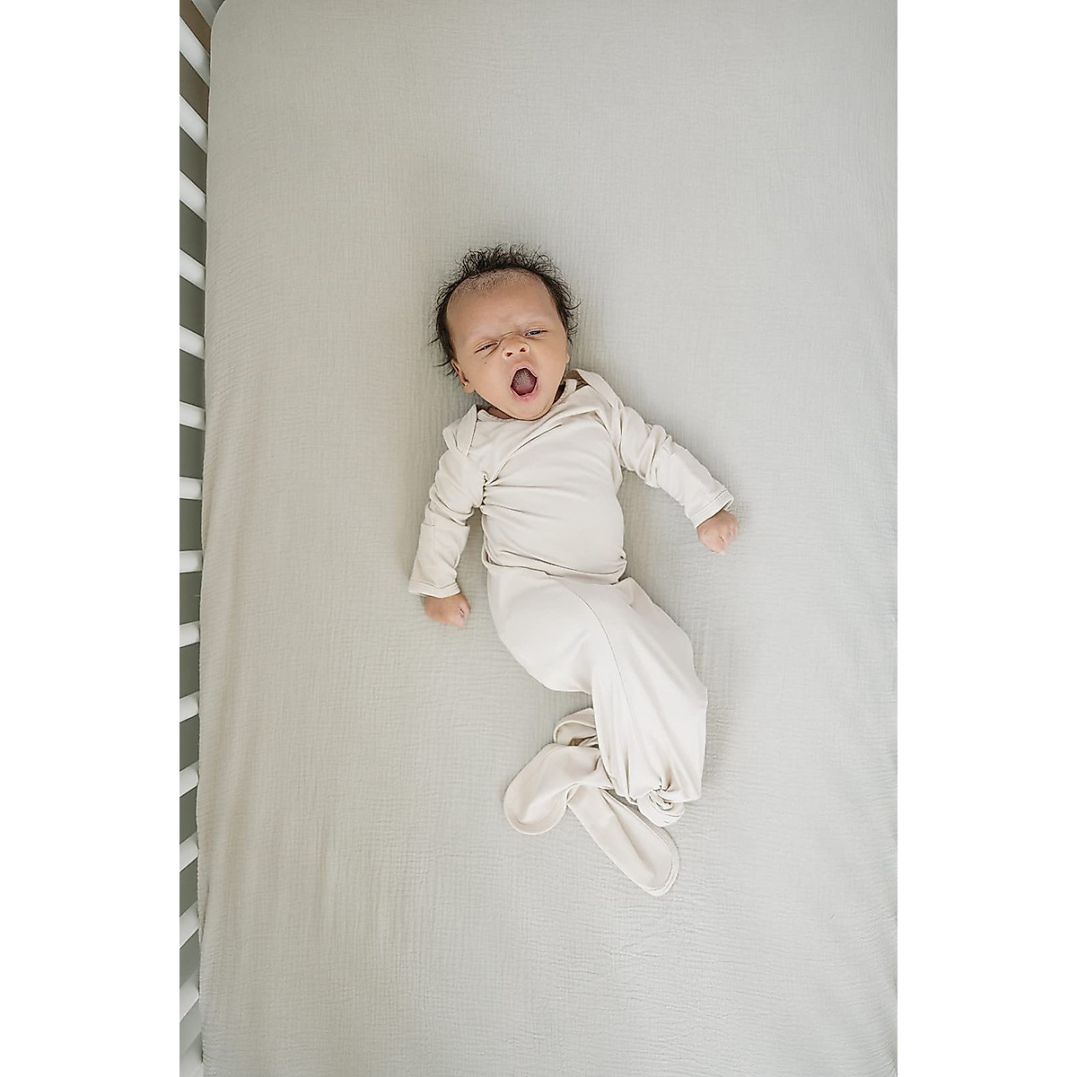 Marlowe & Co Cotton Muslin Crib Sheet, Fitted Crib Sheet for Baby Boy and Girl (Soft Gray)