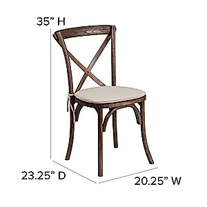 Flash Furniture 2 Pk. HERCULES Series Early American Cross Back Chair with Cushion