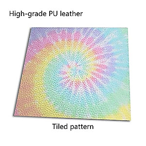 Pastel Tie Dye Water Bottle Stainless Steel Insulated Thermos Metal Resuable Vacuum Bottle With Leather Bottle Holder 16 Oz(500 Ml)