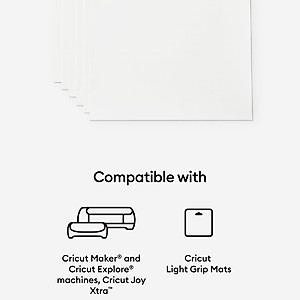Cricut Printable Vinyl - US Letter Size (12 Ct), Printable Vinyl for Stickers, Labels, Vinyl Paper for Inkjet Printer, Compatible with Cricut Maker, Explore 3, & Cricut Joy Xtra Machines, White, 12ct