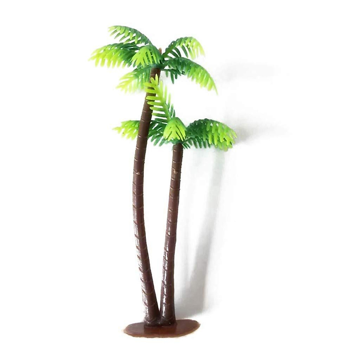 HEALLILY 24PCS Simulation Coconut Tree Decor Fish Tank Landscape Decoration Realistic Coconut Tree Photo Props Mini Plastic Coconut Tree Ornament Green Bonsai Figurines,Miniature Trees