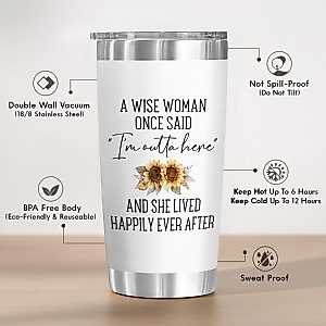 Veryhomy Retired 2024 Tumbler - Retirement Gifts For Women 2024 - A Wise Woman Once Said Stainless Steel Mug 20 Oz - Retirement Cup - Thank You Gifts for Coworkers, Nurse, Boss, Mom, Sister, Teacher