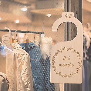 Baby Closet Size Dividers,Baby Closet Size Divider Wooden Baby Closet Organizers Hanging Closet Dividers from Newborn Infant to 24 Months for Home Nursery Baby Clothes(7 Pieces) (2)