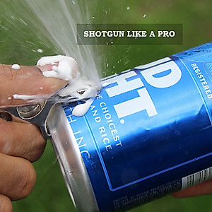 Sturdy Metal Beer Shotgun tool bottle opener keychain - beer bong shotgunning tool - includes sturdy plastic shotgun tool - great for parties, party favors, gift, drinking accessories