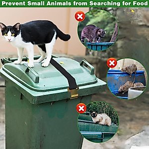 2Pcs Bear Proof Trash Can Lid Lock, Trash Can Locks for Animals, Adjustable Garbage Can Lock for Animals, Trash Can Lock Garbage Can Strap to Prevent Bear Raccoon Dog Tipping Over Trash Bin (Black)