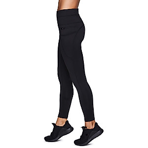 RBX Women's Fleece Legging Outdoor Running Fleece Lined Leggings with Zipper Pockets F19 Black S