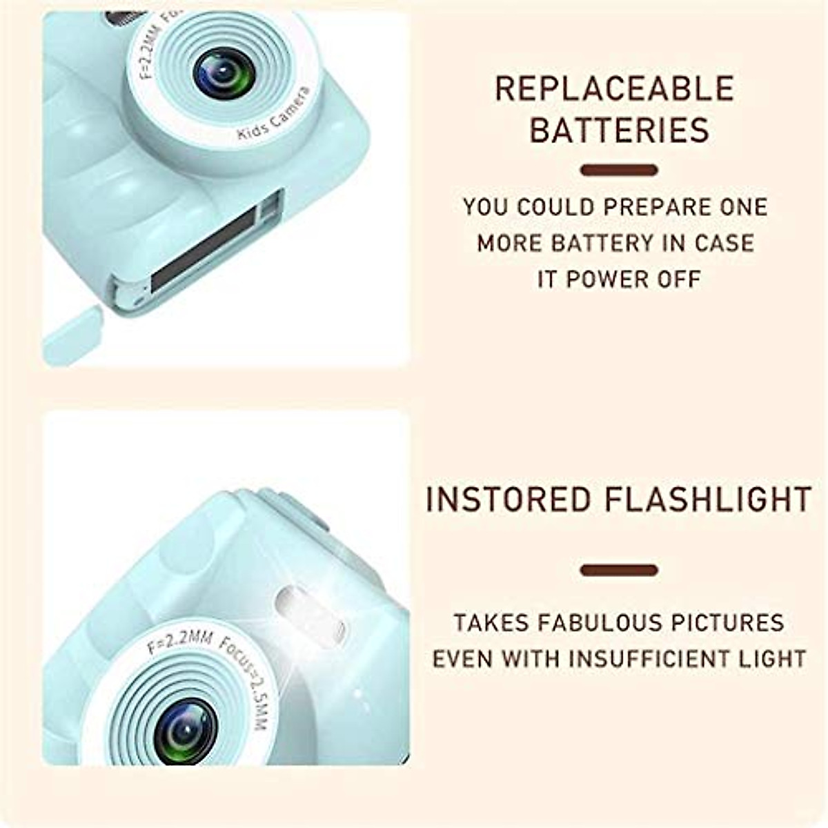 LKYBOA Digital Camera for Kids, Kids Digital Video Camera with 2 Inch Screen and Card for 3-10 Years Boys Girls Gift (Color : C)