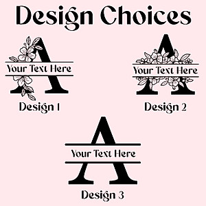 Customized Engraved Personalized 40oz Insulated Tumbler Cup Mug with Handle and Straw, Custom Name Text Logo Laser Engraving Birth Flower Monogram Gift (Initial Monogram with Custom Text)