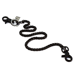 OrangeTag Spiral With 3 Clasp Stainless Steel Wallet Chain (13in ,unisex-adult, Black)