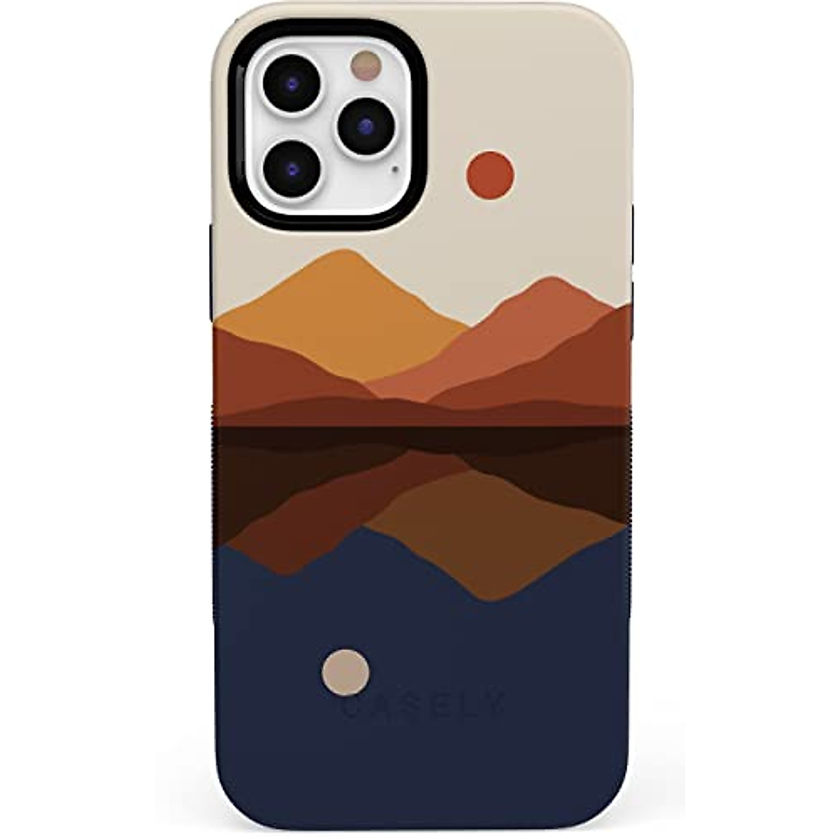 Casely iPhone 12/12 Pro Case | Compatible with MagSafe | Opposites Attract | Day & Night Colorblock Mountain Case