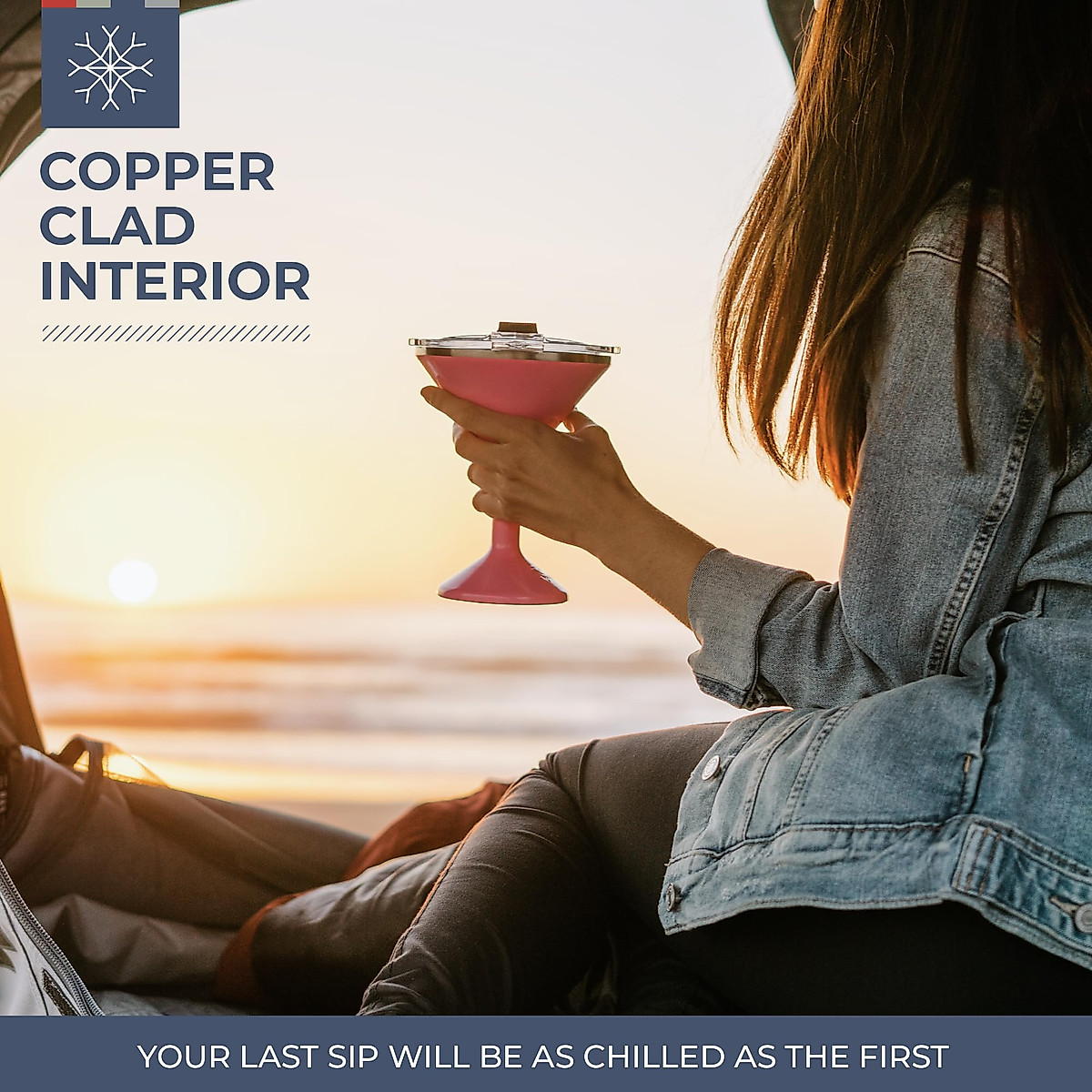 ORCA Tini 13oz Stainless Steel Martini Glass | Temperature Insulated Tumbler for Every Outdoor, Picnic, Poolside, Beach & Patio Party — Lilac